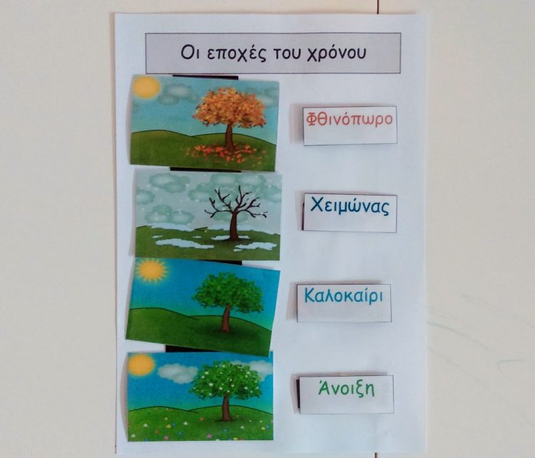 Ημερολόγιο για παιδιά: Μαθαίνω τις μέρες, τους μήνες και τις εποχές.